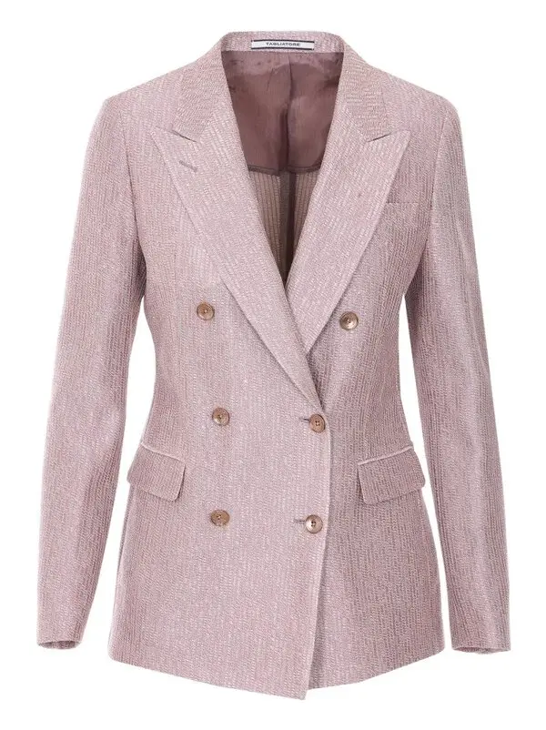 Tagliatore Double-breasted Peak Lapel Blazer - Pink