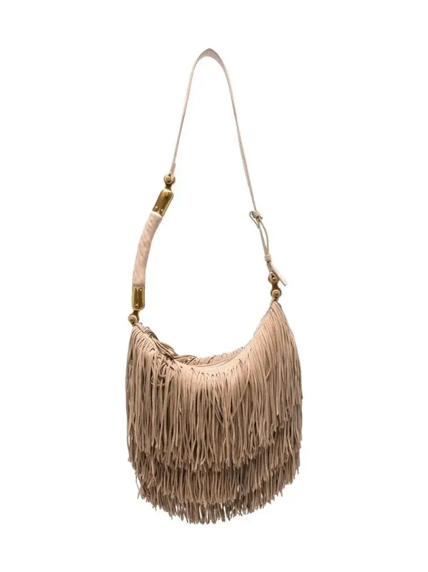 Balmain Suede Fringe Hobo Bag - Multicolor