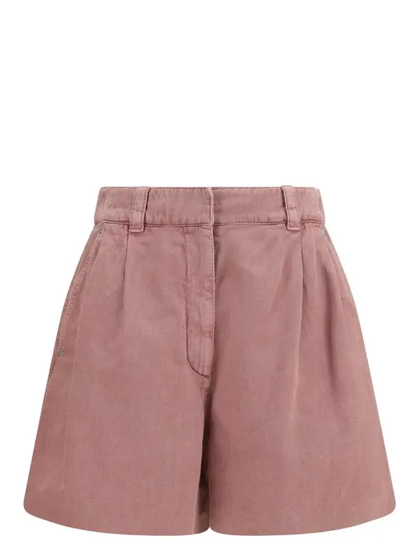 Brunello Cucinelli Linen Shorts - Pink