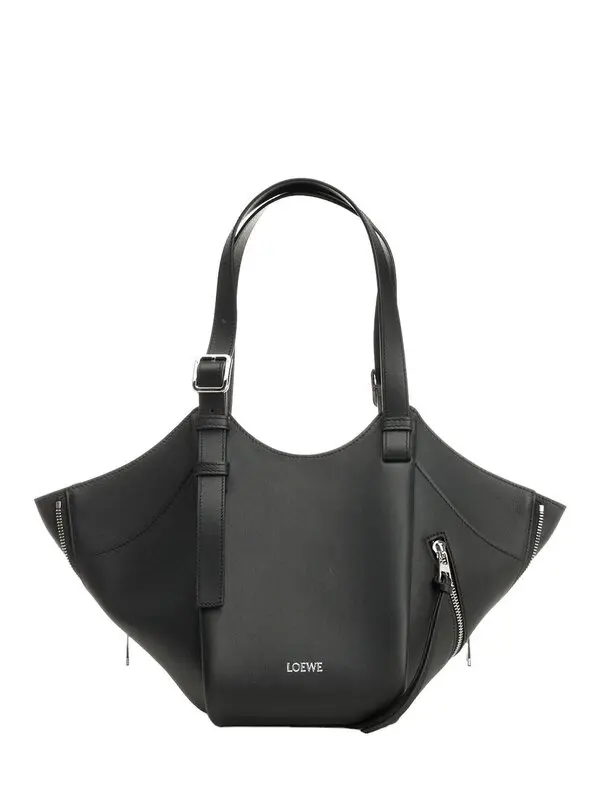 Loewe Hammock Flip Bag In Calfskin - Black