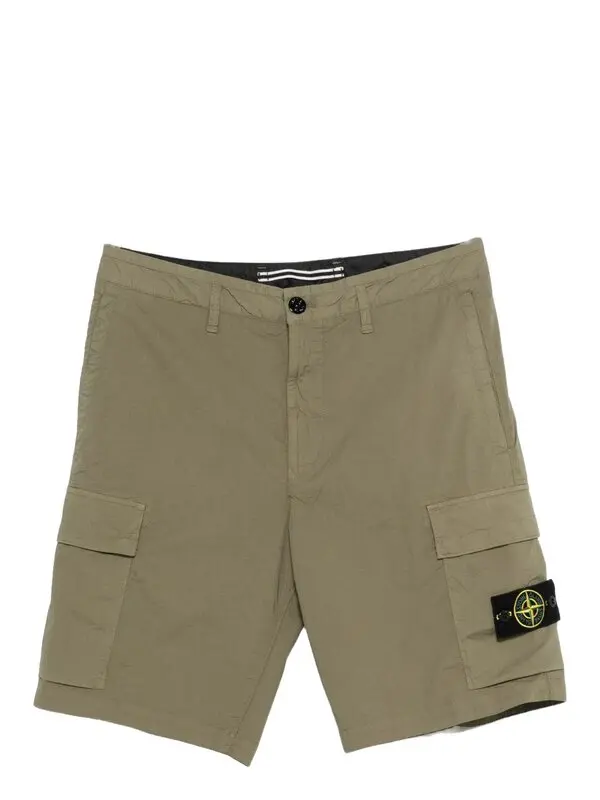 Stone Island Cotton Cargo Shorts With Logo Patch - Multicolor