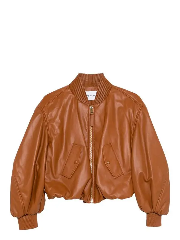 Givenchy Leather Bomber Jacket - Brown
