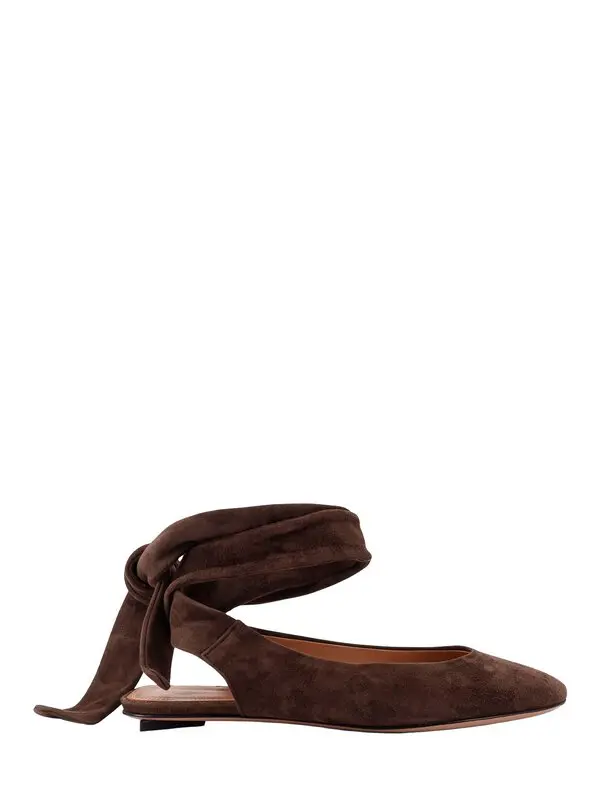 Attico Cloe Suede Ballerinas - Brown
