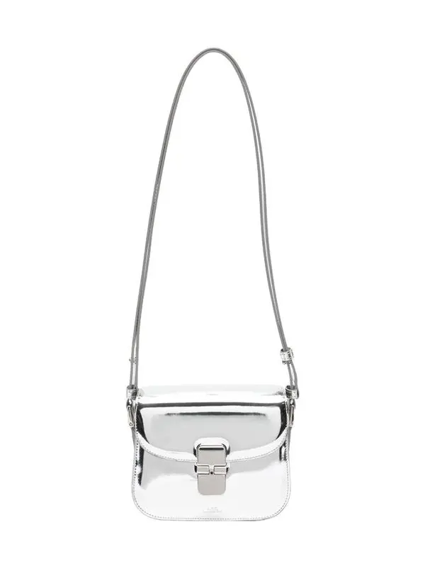 A.p.c. Rectangular Shoulder Bag With Turnlock Fastening - Silver
