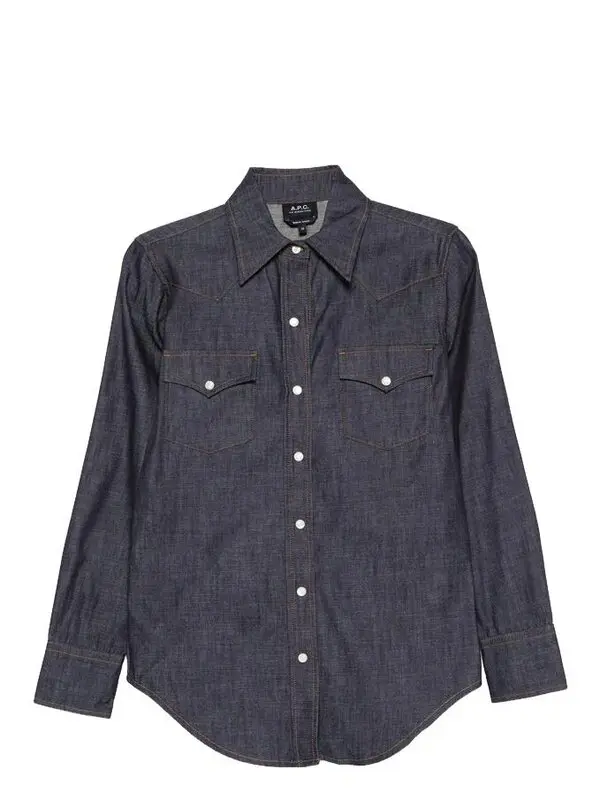 A.p.c. Denim Long Sleeve Shirt - Blue
