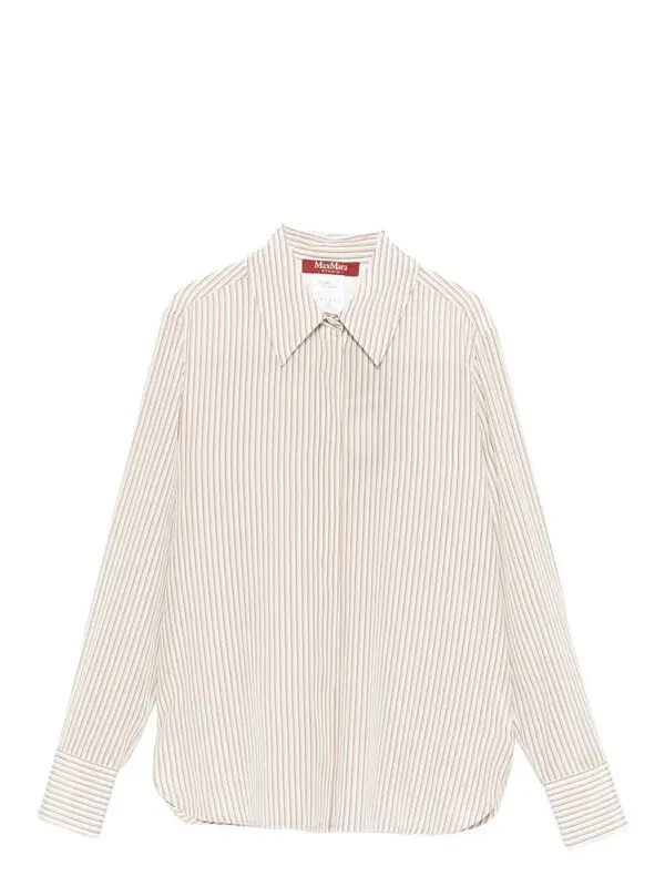 Max Mara Silk Striped Shirt - Cream