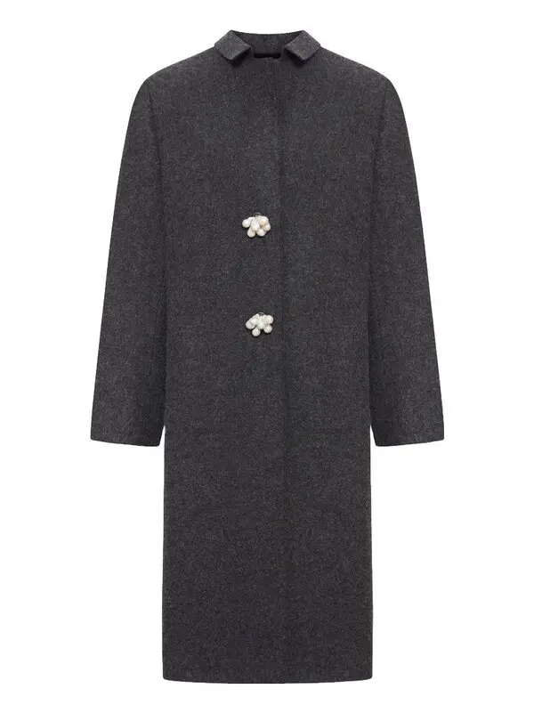 Prada Shetland Wool Coat With Jewel Buttons - Multicolor