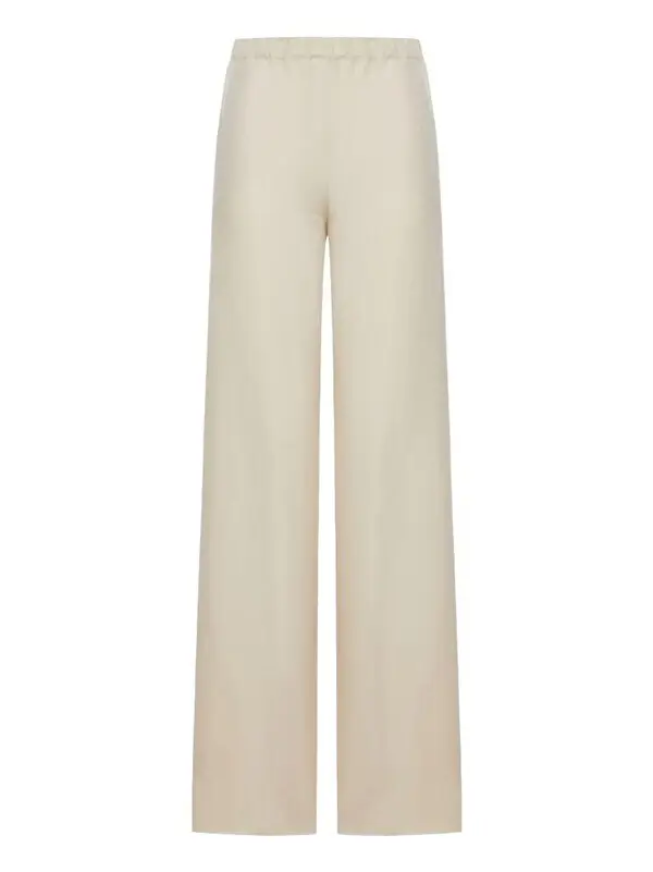 Max Mara Linen And Silk Blend Wide Leg Trousers - Multicolor