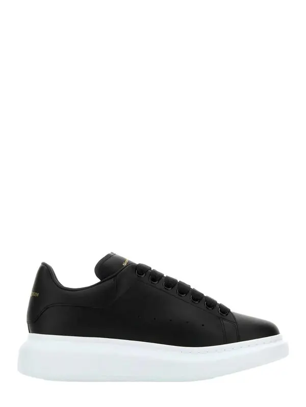 Alexander McQueen Leather Platform Lace-up Sneakers - Black