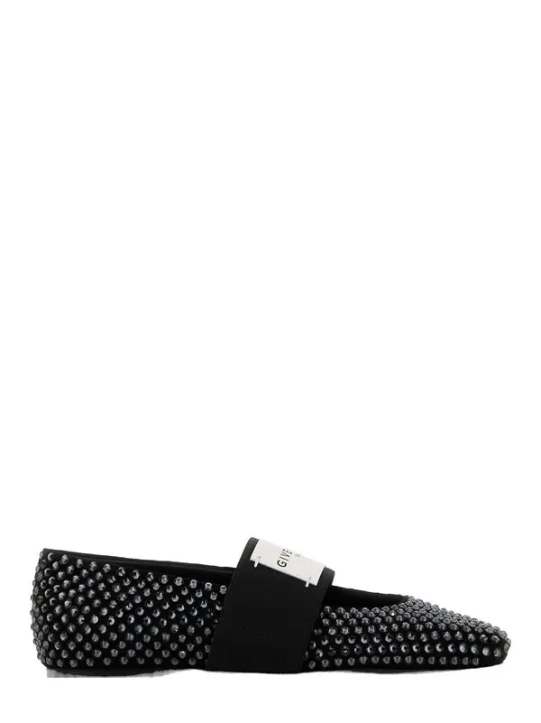 Givenchy Embellished Suede Ballerinas - Black