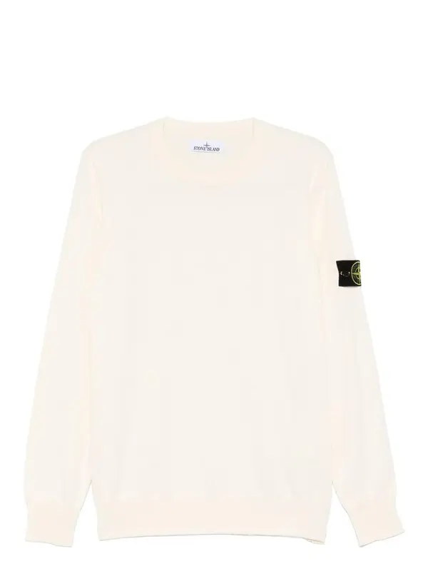 Stone Island Cotton Crewneck Sweater With Logo Patch - Multicolor