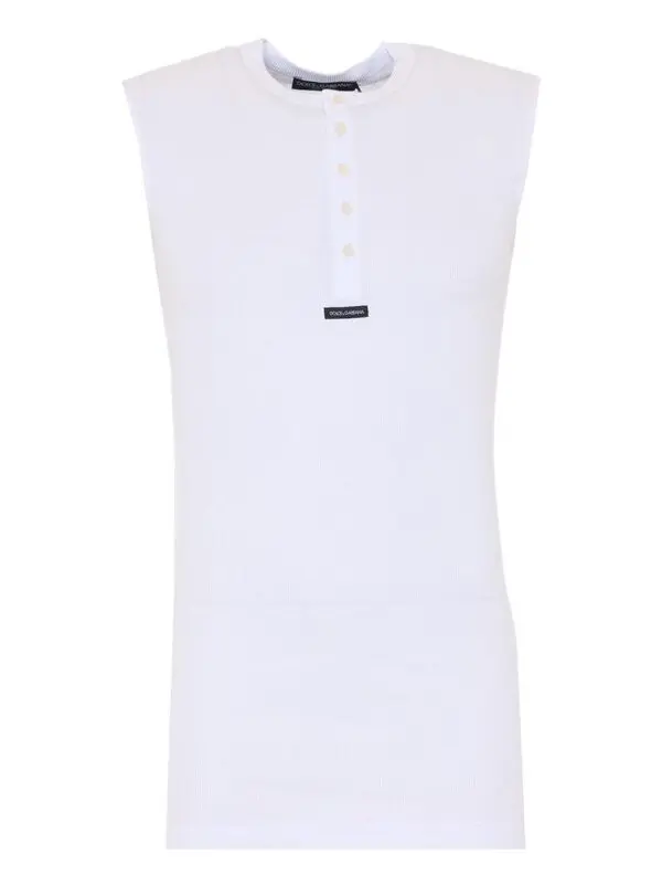 Dolce & Gabbana Logo Henley Shirt - White