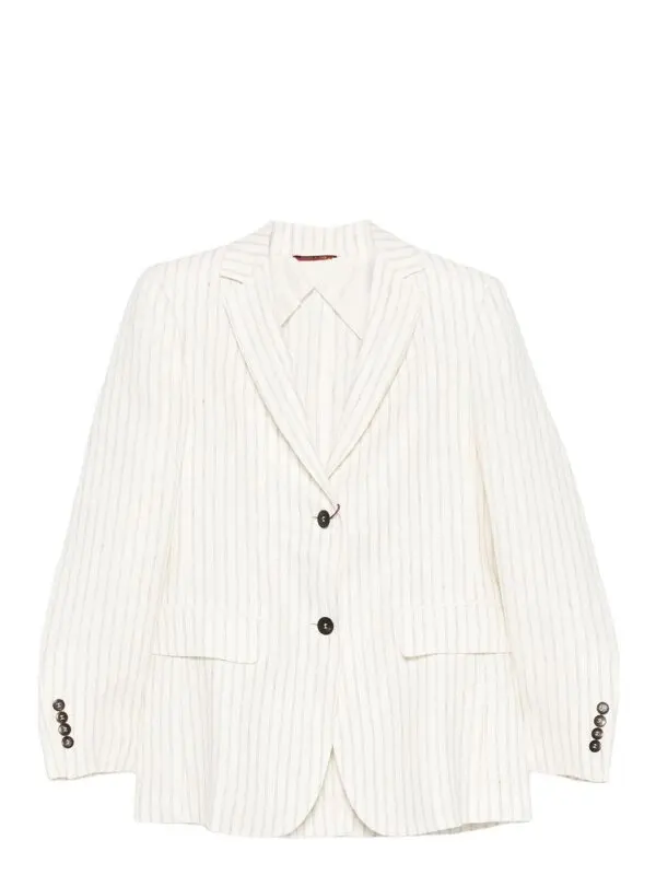 Max Mara Linen Single-breasted Jacket - Multicolor