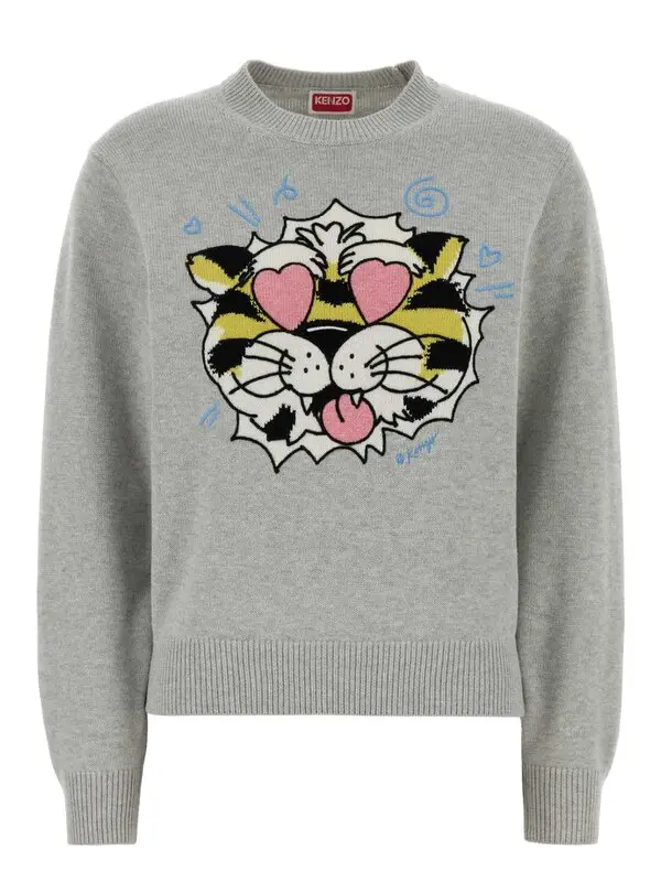 Kenzo Grey Wool Blend Sweater - Gray