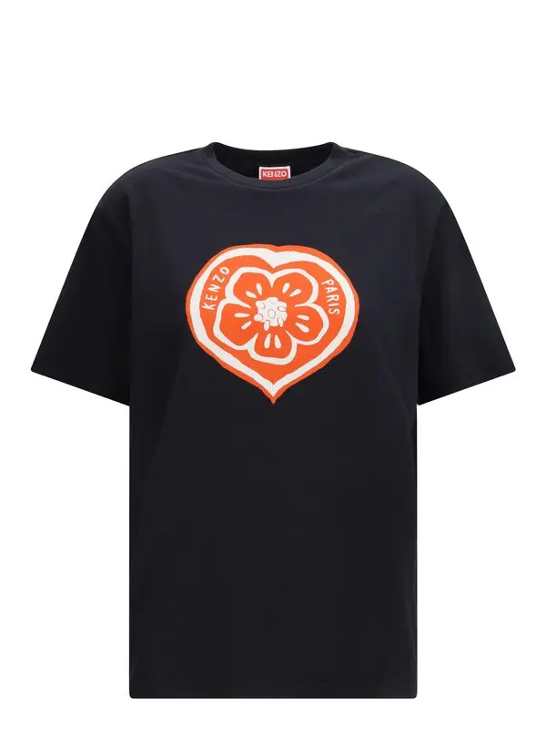 Kenzo Boke Heart Graphic Print Cotton T-shirt - Black