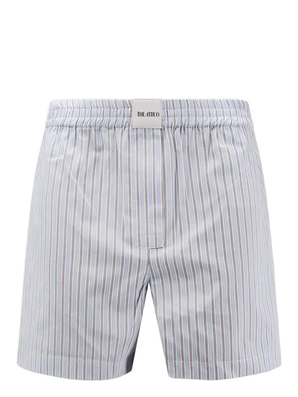Attico Striped Cotton Shorts - Multicolor