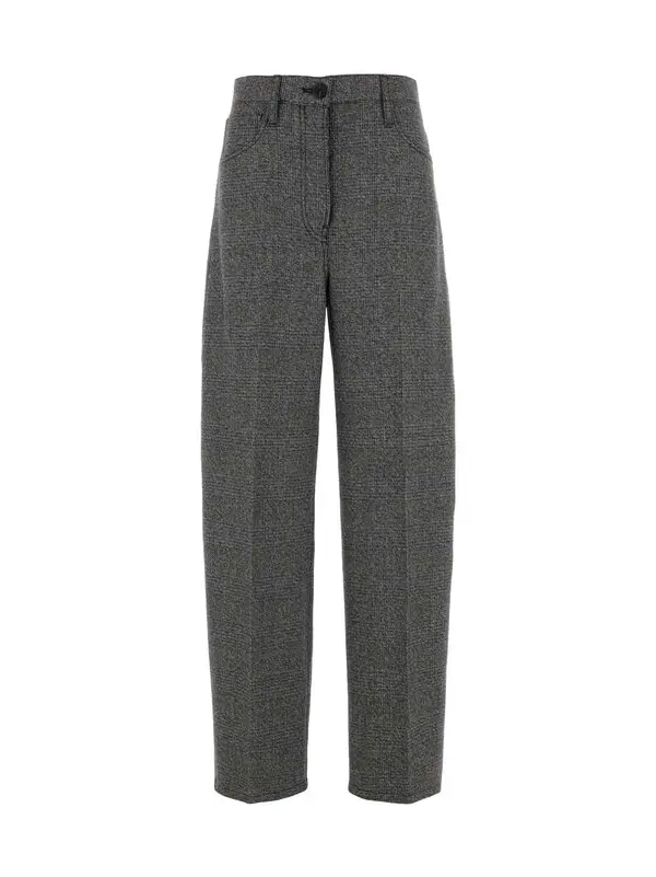 Prada Embroidered Glencheck Pant - Multicolor