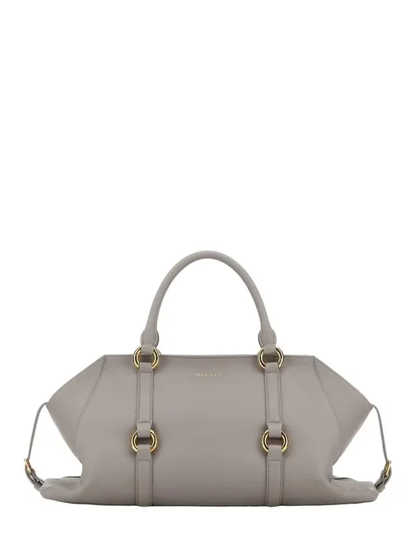 Alexander McQueen Grey Leather Medium Farringdon Handbag - Gray