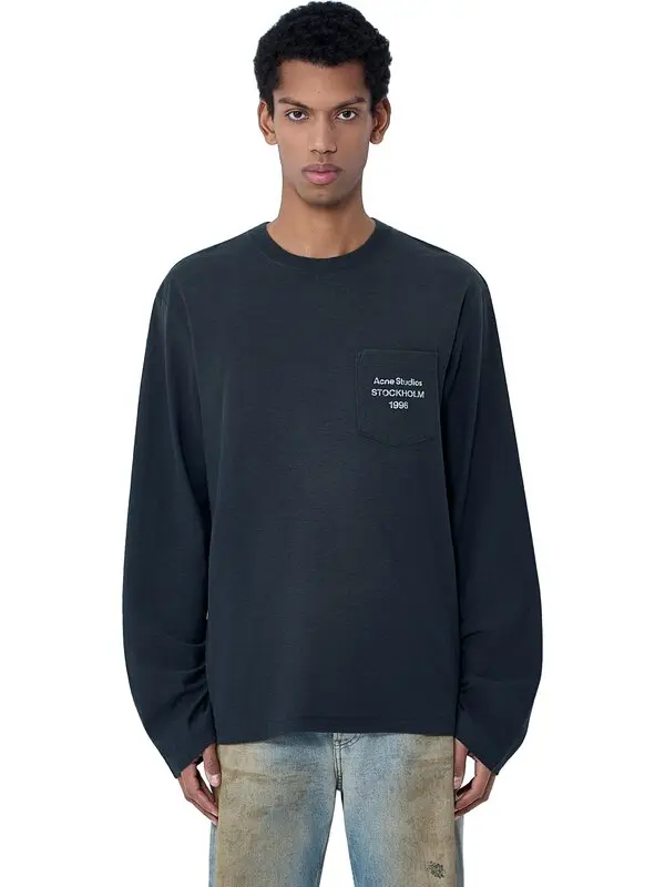 Acne Studios Long Sleeve Cotton Jersey T-shirt - Black