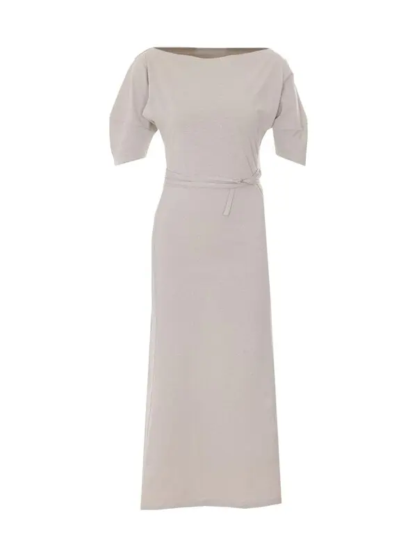 LEMAIRE Off Shoulder Dress With Side Slits - Gray