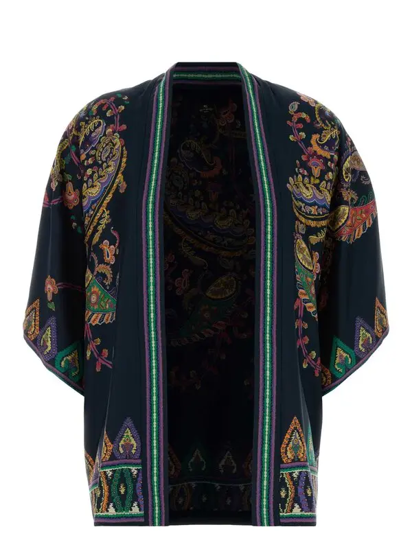 Etro Printed Silk Kimono - Multicolor
