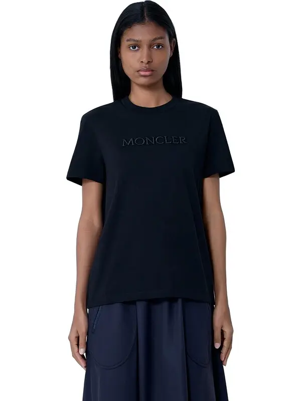 Moncler Logo Motif Cotton Jersey T-shirt - Black