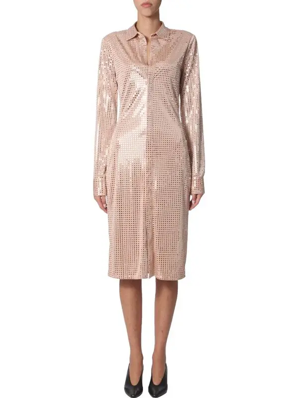Bottega Veneta Embellished Shirt Dress - Cream