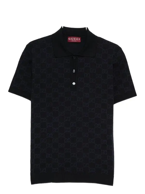Gucci Gg Cotton And Silk Polo Shirt - Multicolor