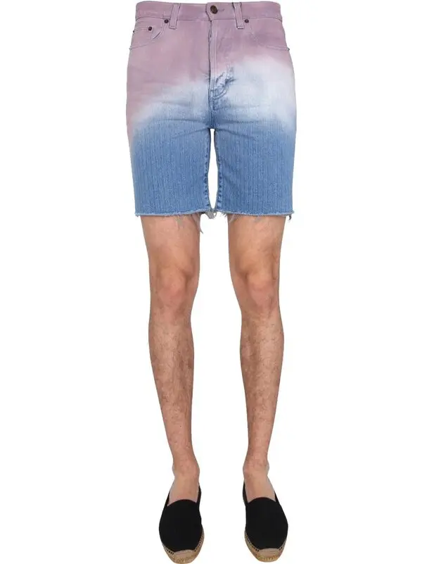 Saint Laurent Degraded Print Bermuda Shorts - Multicolor