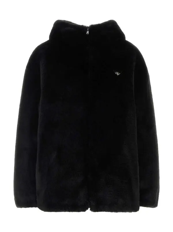 Prada Reversible Eco Fur Jacket - Black