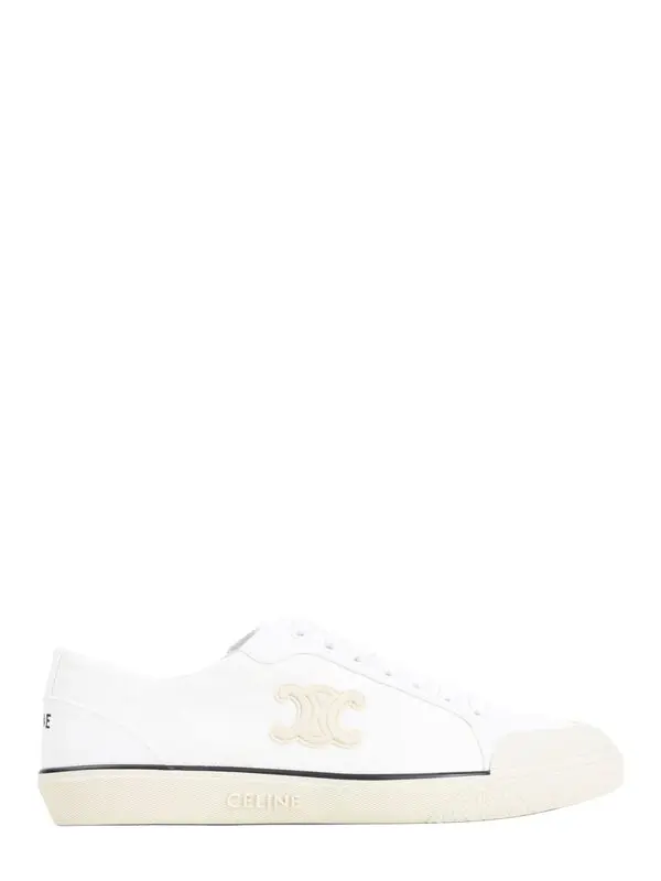 Celine Alan Low Top Canvas Sneakers - White