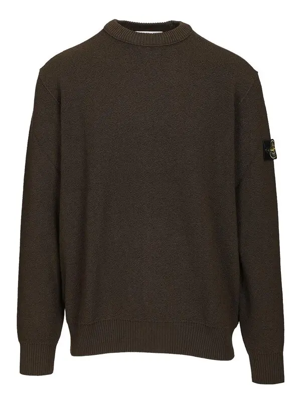 Stone Island Crew Neck Sweater In Pure Lightweight Wool - Gray