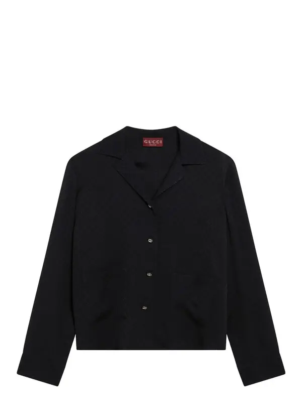 Gucci Jacquard Silk-blend Shirt - Blue