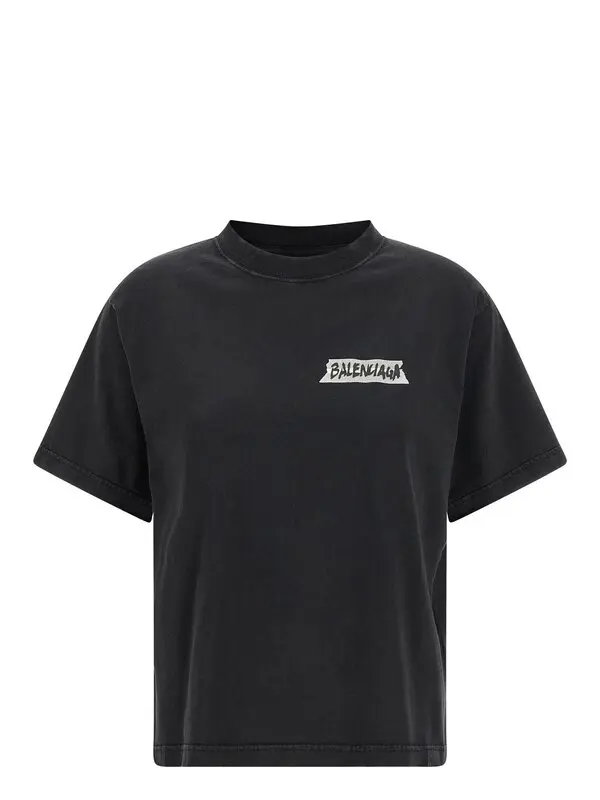 Balenciaga Masking Tape' T-shirt - Black