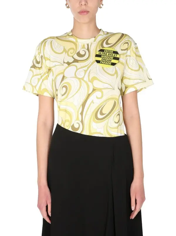 Raf Simons Crew Neck Printed T-shirt - Yellow