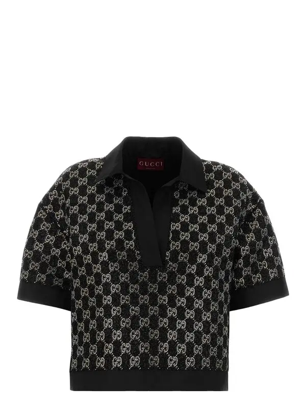 Gucci Viscose Mix Polo Shirt - Black