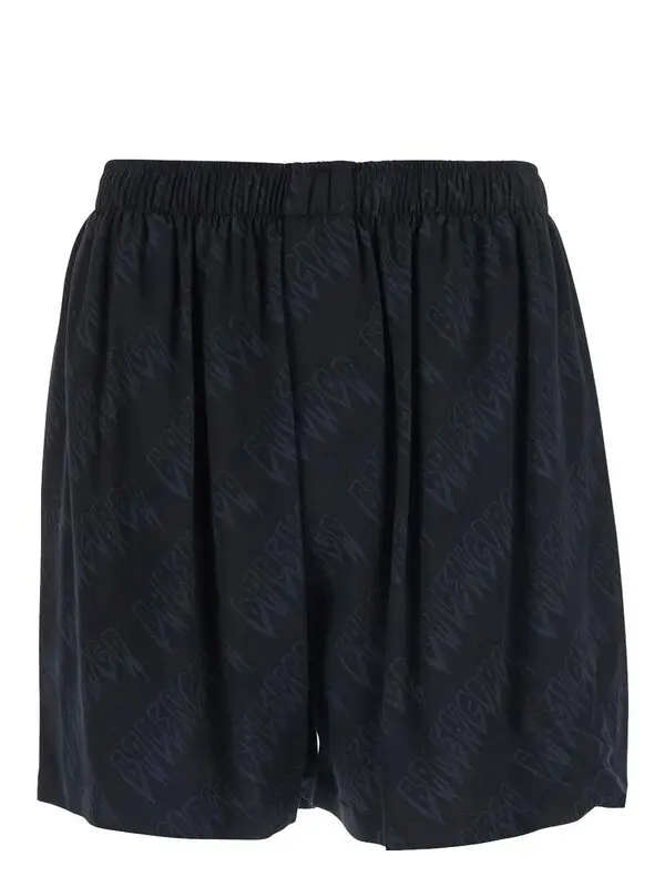 Balenciaga High-waisted Monogrammed Viscose Shorts - Black