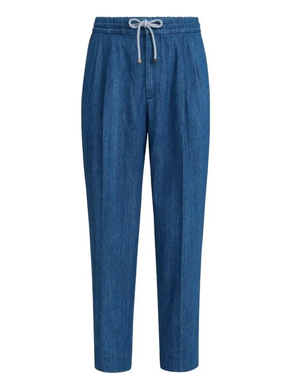Brunello Cucinelli Cotton Drawstring Trousers - Multicolor