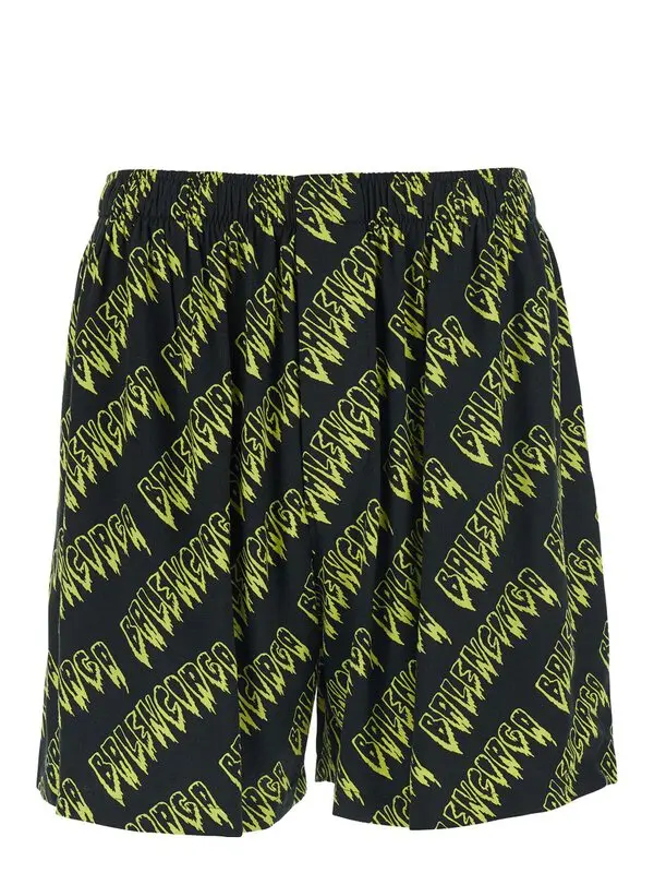 Balenciaga Creeper Viscose Shorts With Side Pockets - Yellow