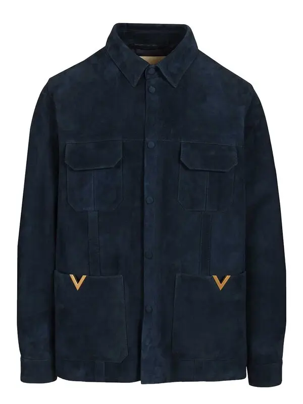 Valentino Garavani Suede Caban Jacket - Blue