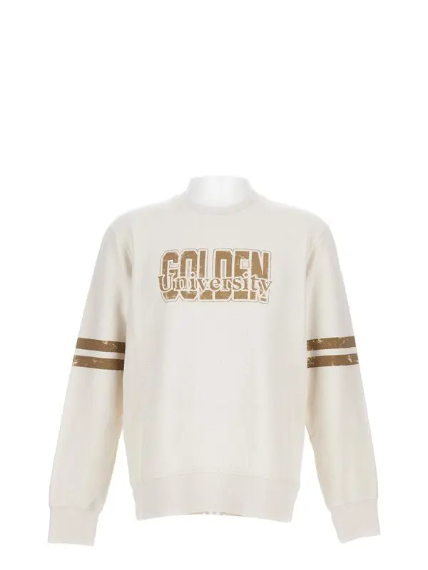 GOLDEN GOOSE Oversized Crewneck Sweatshirt With Vintage Effect - Multicolor