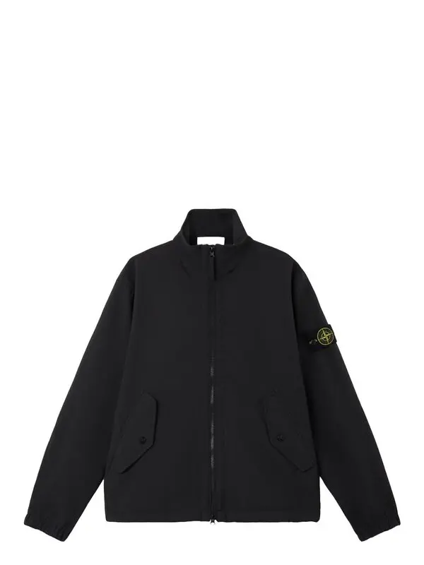 Stone Island Zip-up Jacket With Stand Collar - Black