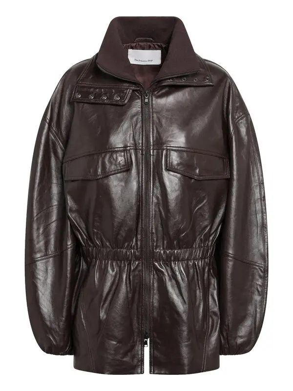 THE FRANKIE SHOP Plum Carnaby Leather Jacket - Red