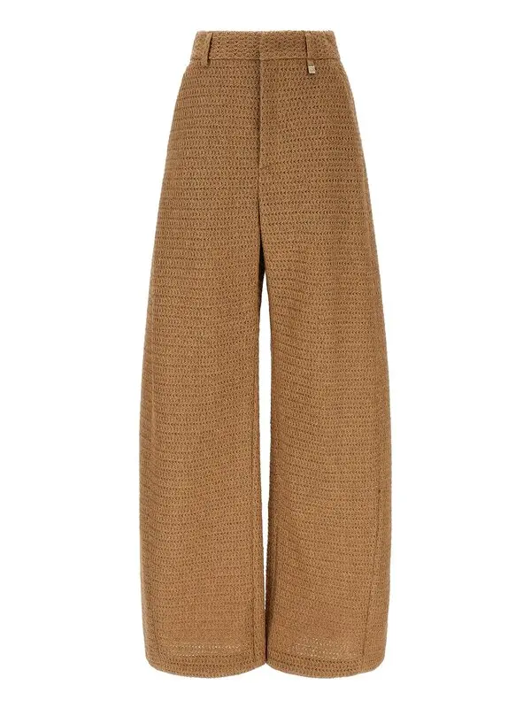 Giuseppe Di Morabito Raffia-effect Wide-leg Trousers - Cream