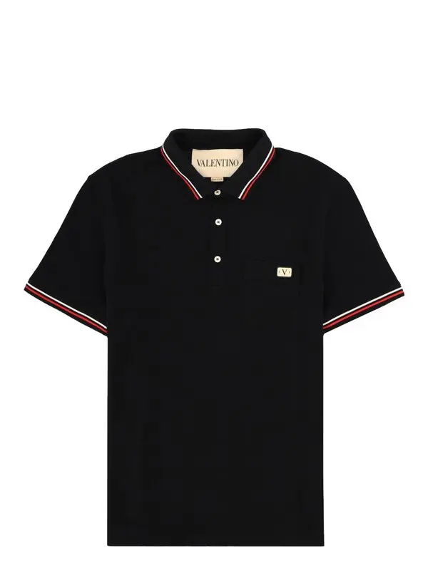 Valentino Garavani Polo Con Patch Logo - Black