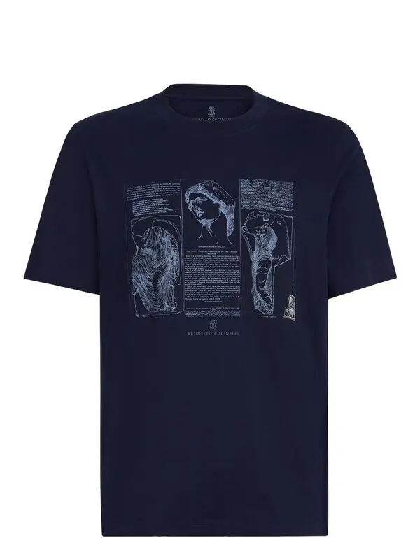 Brunello Cucinelli Printed Cotton T-shirt - Multicolor