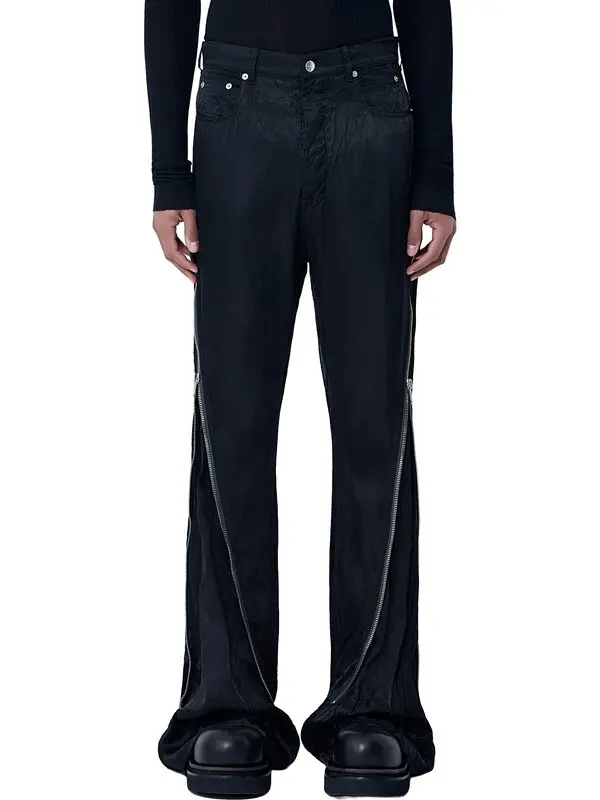 Rick Owens Bolan Banana Pants With Full-length Side Zips - Black