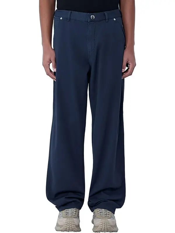 Moncler Relaxed-fit Cargo Pants In Cotton Twill - Blue