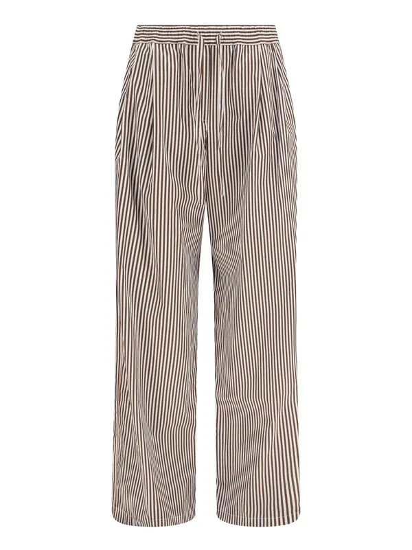 Dolce & Gabbana Striped Poplin Pants - Red