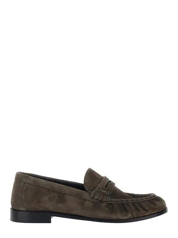 Saint Laurent Le Loafer" Suede Loafers - Brown